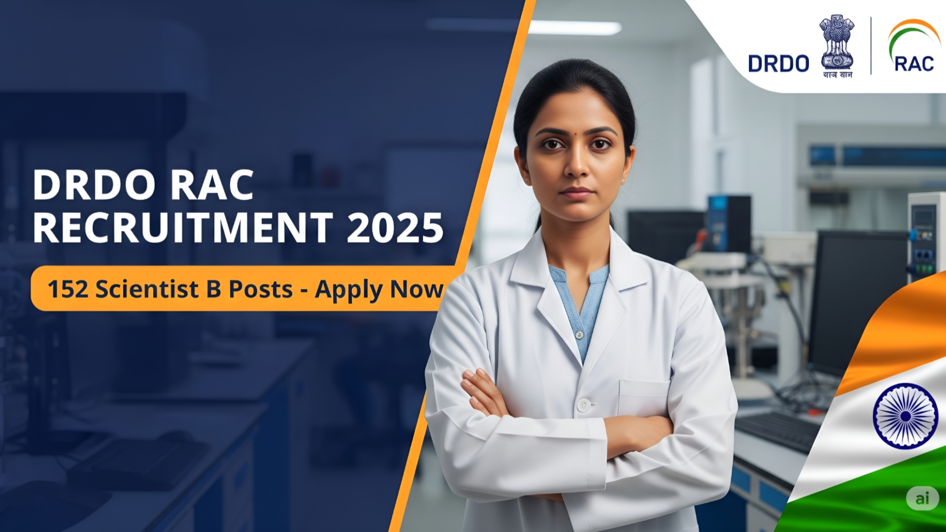 DRDO RAC Recruitment 2025 – Apply Online for 152 Scientist B Posts